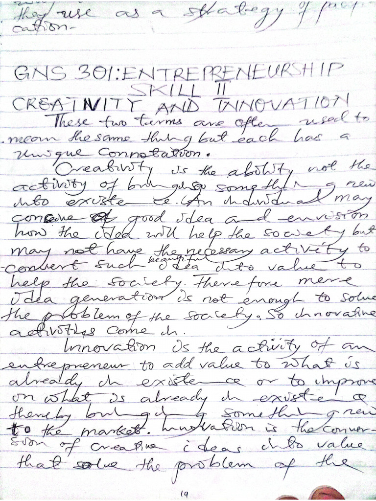 Gns 301 Entrepreneurship | PDF