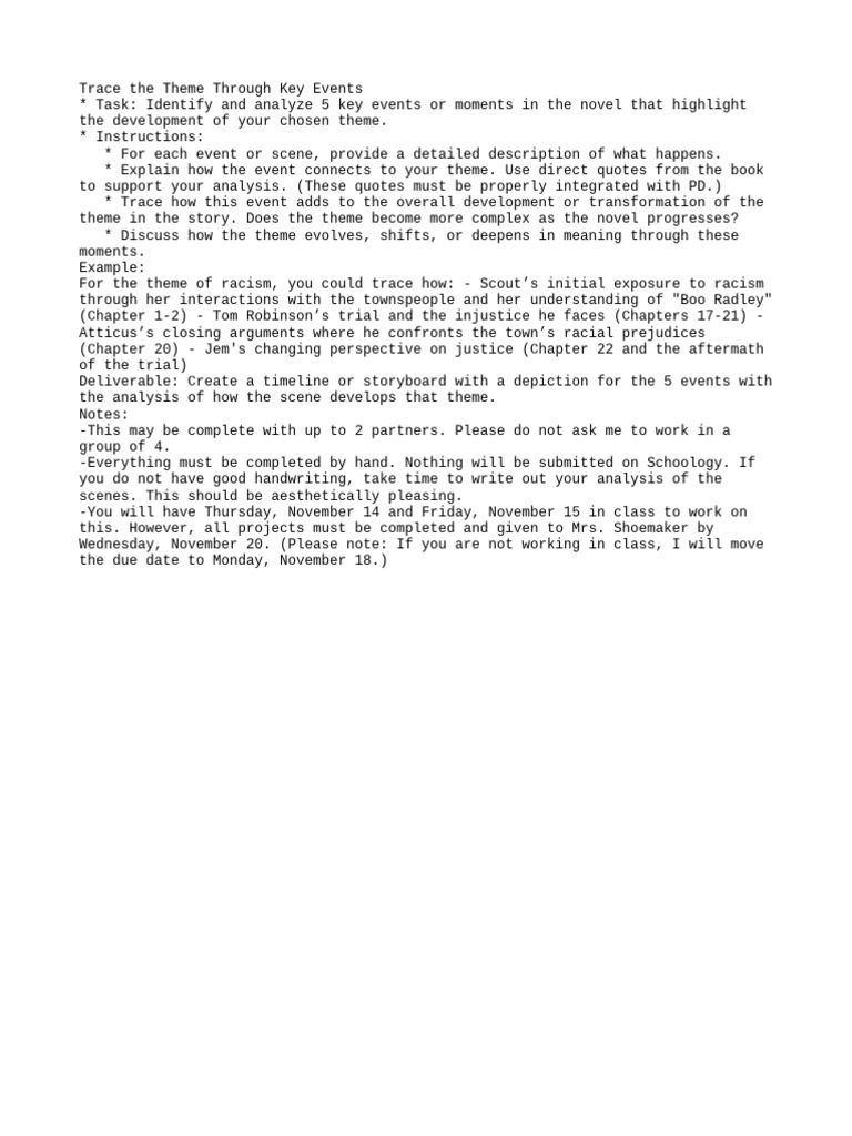 Analyzing Theme Through Key Events | PDF
