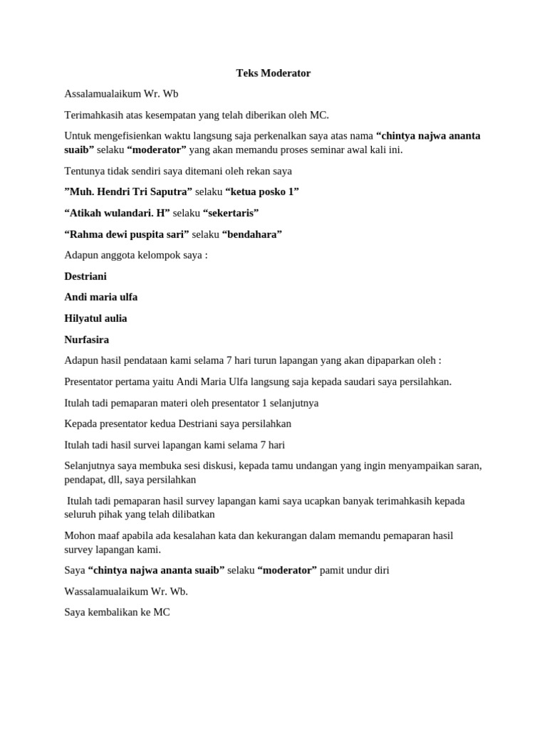Teks Moderator | PDF