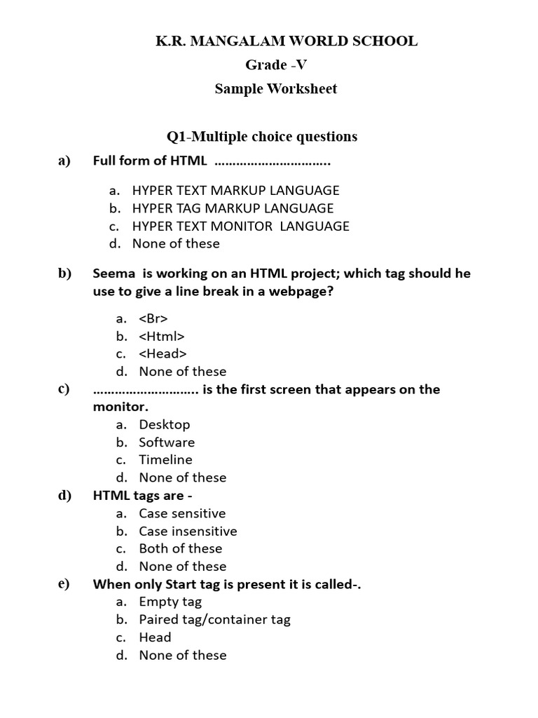 Grade 5_sample worksheet | PDF