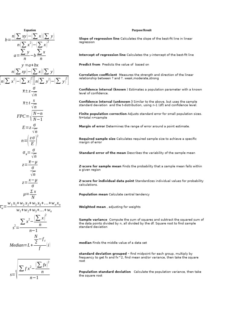 stats final exam cheat sheet (1) | PDF | Errors And Residuals ... stats final exam cheat sheet (1) | PDF | Errors And Residuals ...