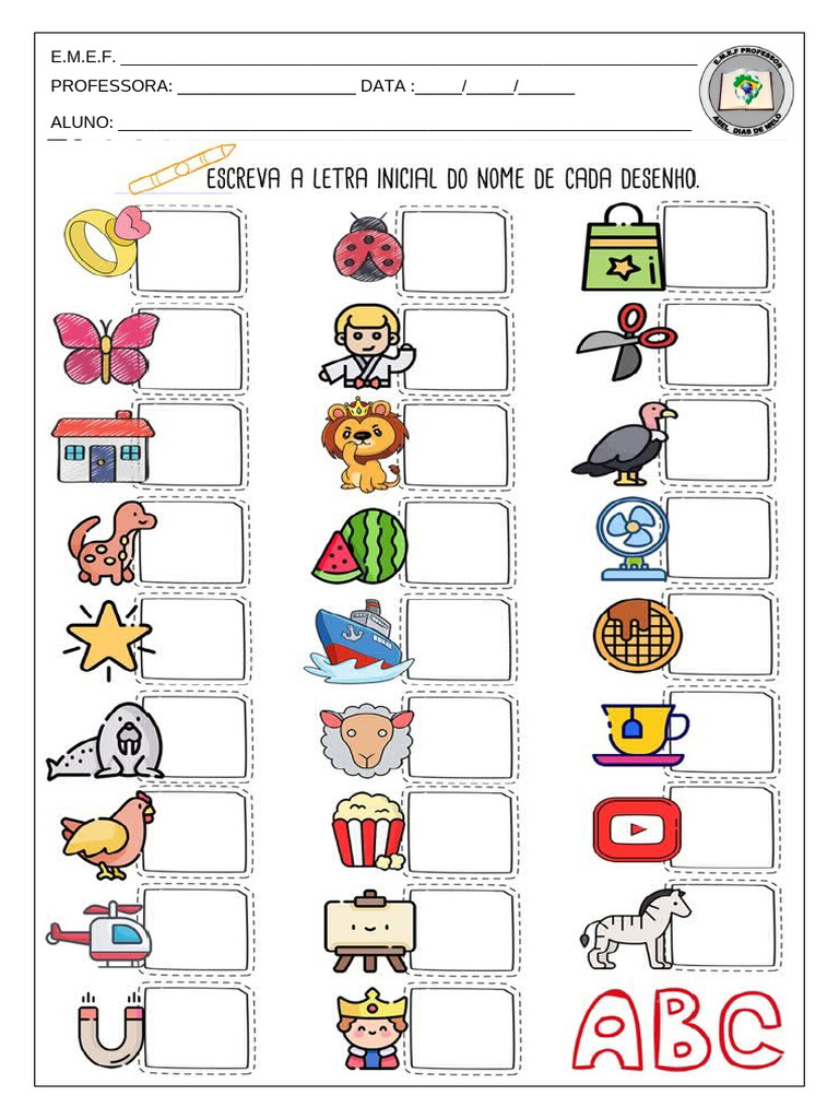 atividade letra inicial (1) | PDF