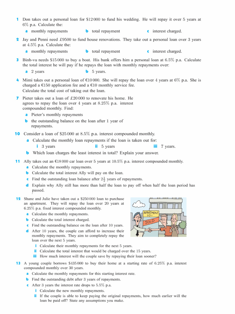 Loans and Annuities Worksheet | PDF