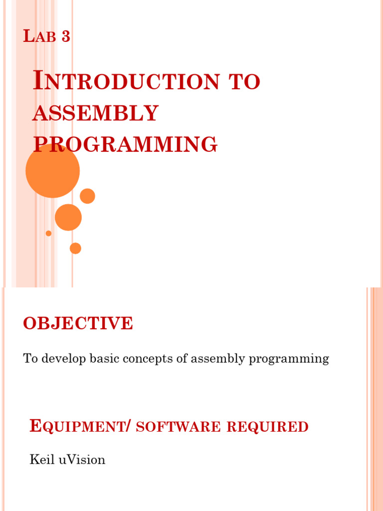 LAB 3 Introduction to Assembly programming1 | PDF