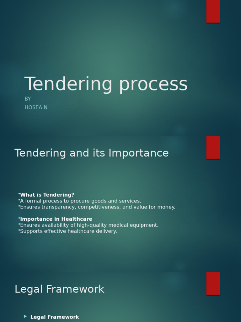 Tendering process | PDF | Evaluation | Procurement