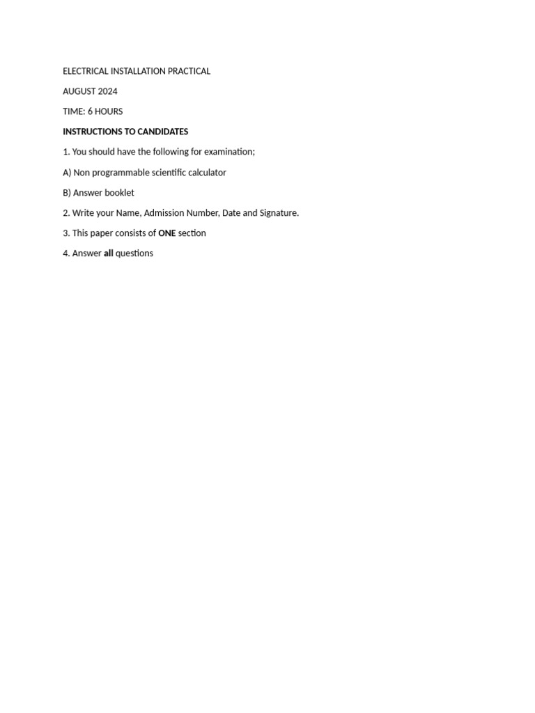 Level 2 Electrical Installation Exam Guide | PDF