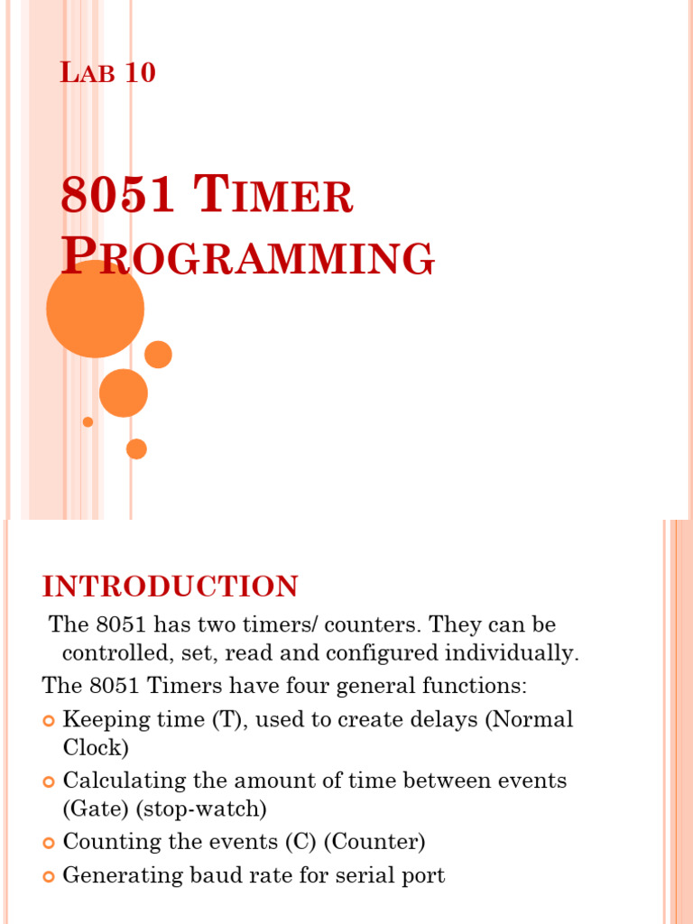 LAB 10 8051 Timers Part 1 | PDF | Computer Science | Computer Hardware