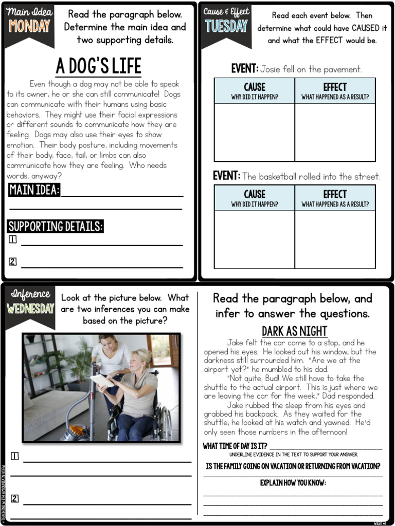 Reading Skillofthe Day Weeks 1 To 5 | PDF | Restaurants