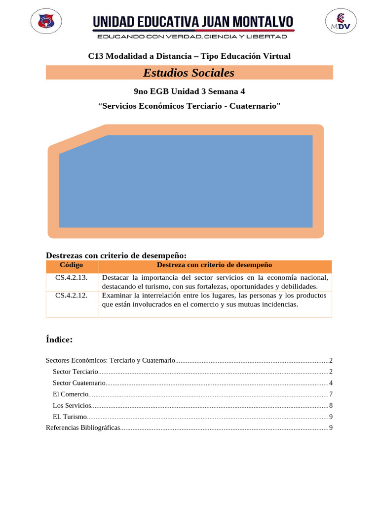 Guía de Aprendizaje Estudio Sociales 9no EGB U3 S4 | PDF | Comercio | Ecuador