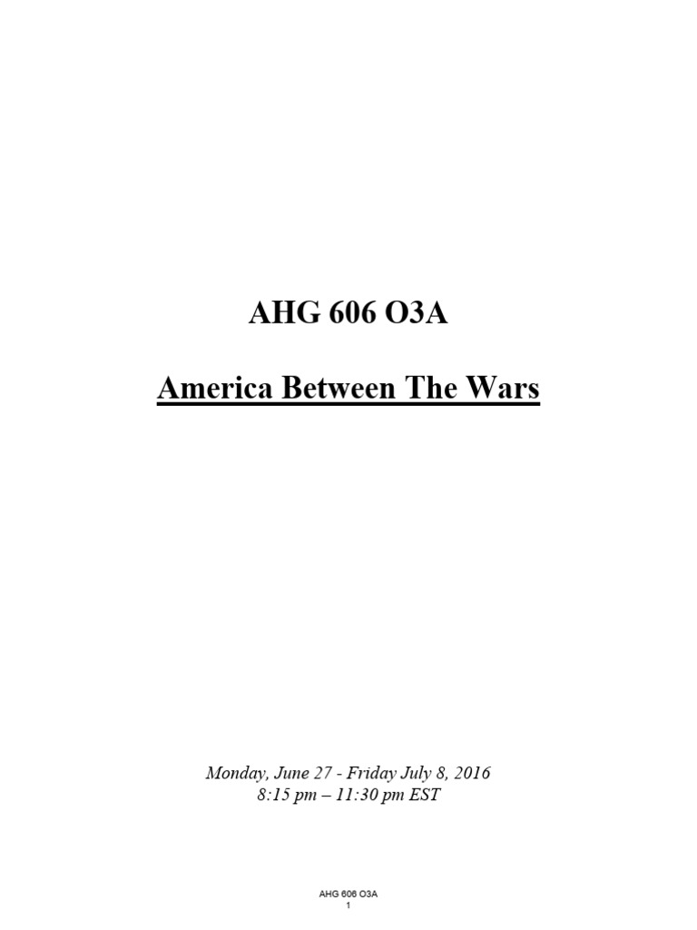 America Between The Wars | PDF | Government
