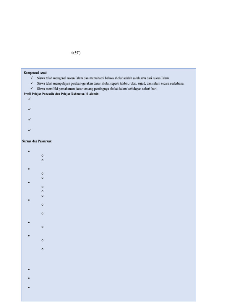 Ok Bahan Ajar PBL Kelas 2 PTK MATERI SHOLAT FARDHU KELAS II - Compressed | PDF