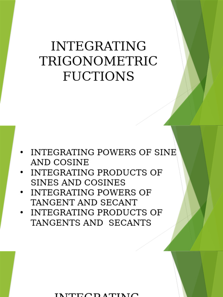 Trigonometric Function Integration Guide | PDF