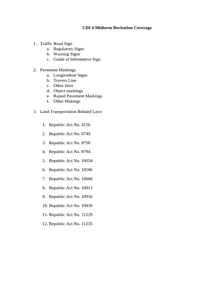 Traffic Signs & Laws Study Guide | PDF