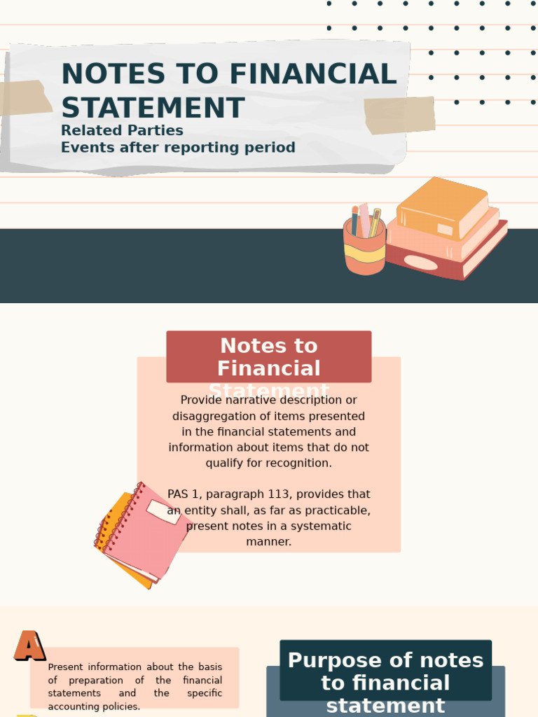 Notes To Financial Statement | PDF | Financial Statement | Historical Cost