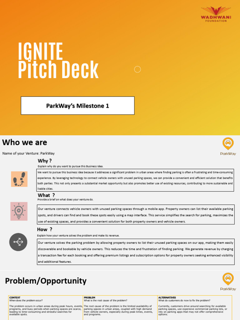 Ignite Milestone 1 | PDF | Parking | Pricing