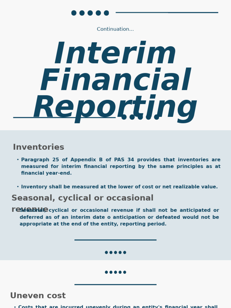 Interim Financial Reporting | PDF | Depreciation | Tax Rate