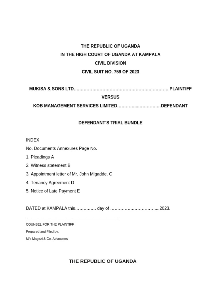 Trial Bundle Final Edit | PDF | Leasehold Estate | Lawsuit