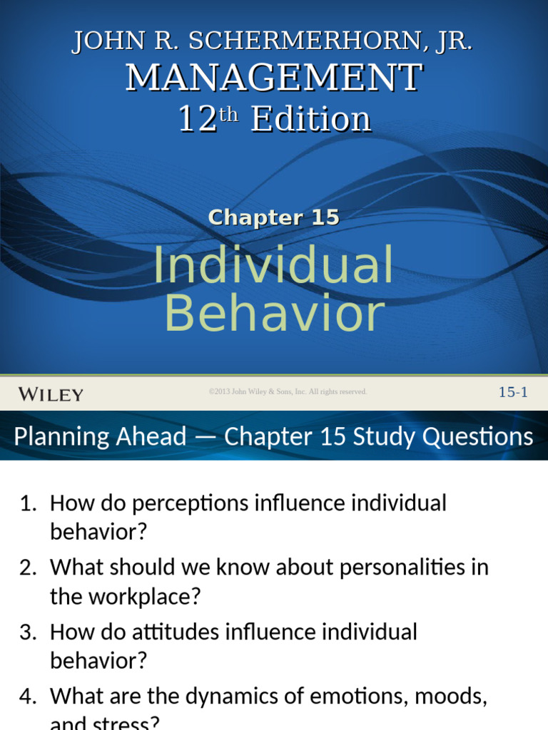 Mana-Chapter 15 - Individual Behavior | PDF | Extraversion And Introversion | Attitude (Psychology)