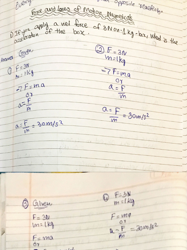 Force and Laws of Motion 1 | PDF