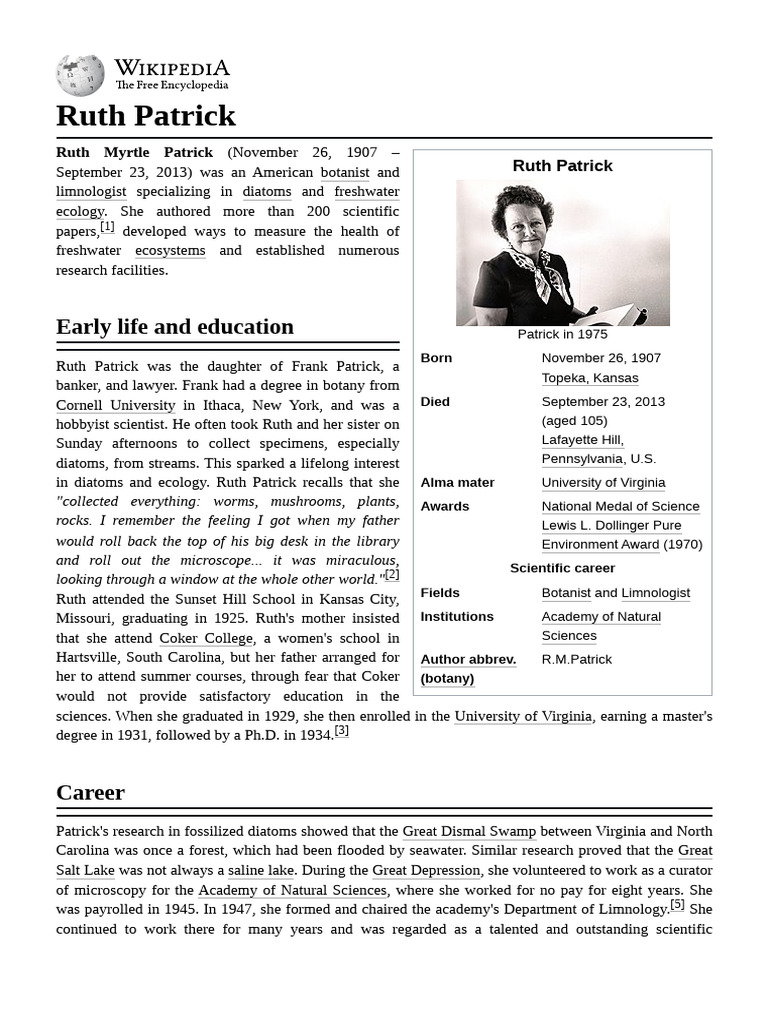 Ruth_Patrick | PDF | Systems Ecology | Hydrology