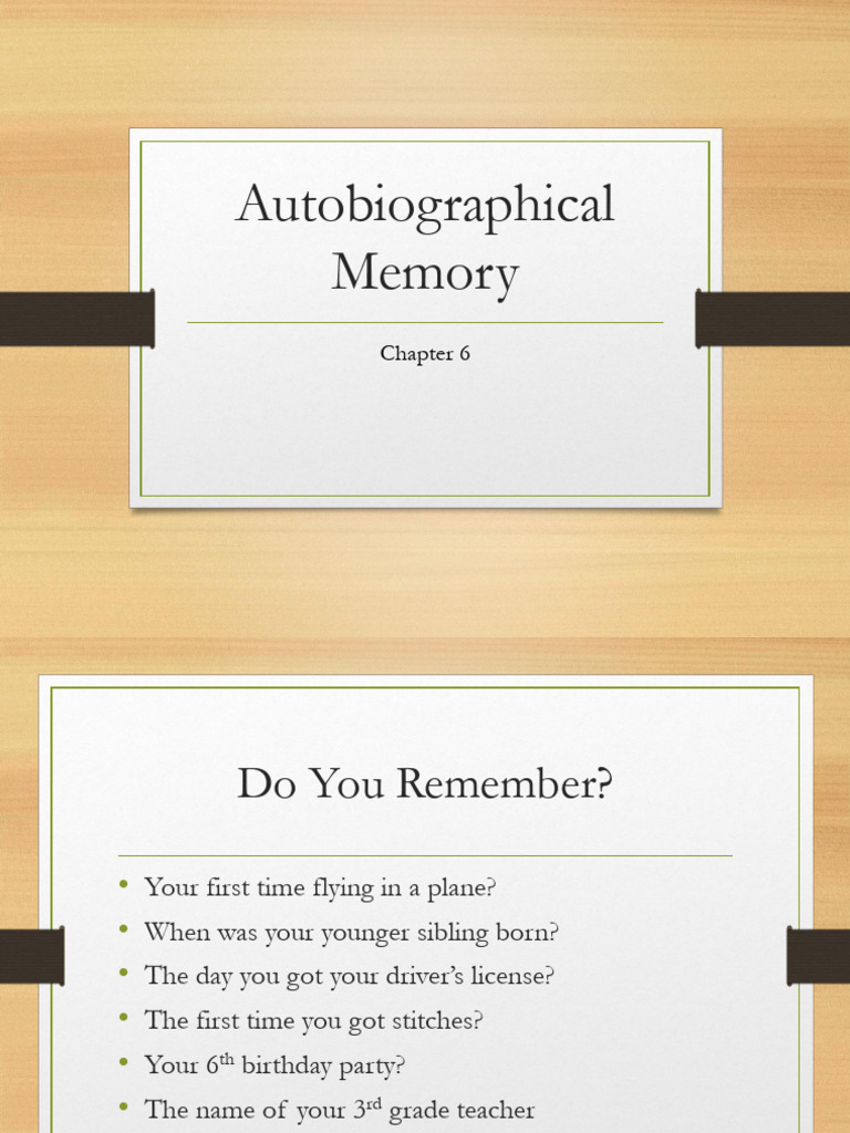 Understanding Autobiographical Memory | PDF | Memory | Recall (Memory)