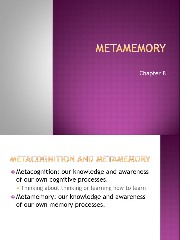 Metamemory-2024ct | PDF | Metacognition | Psychology