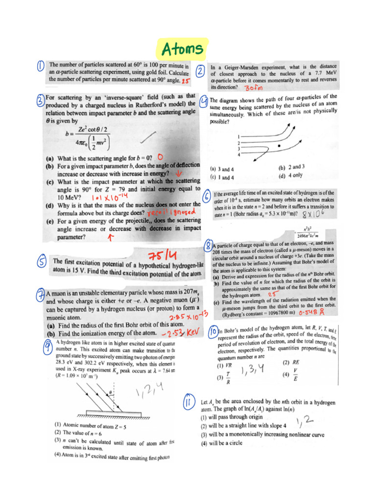 Modern Physics DPP 2 AnswerKey | PDF