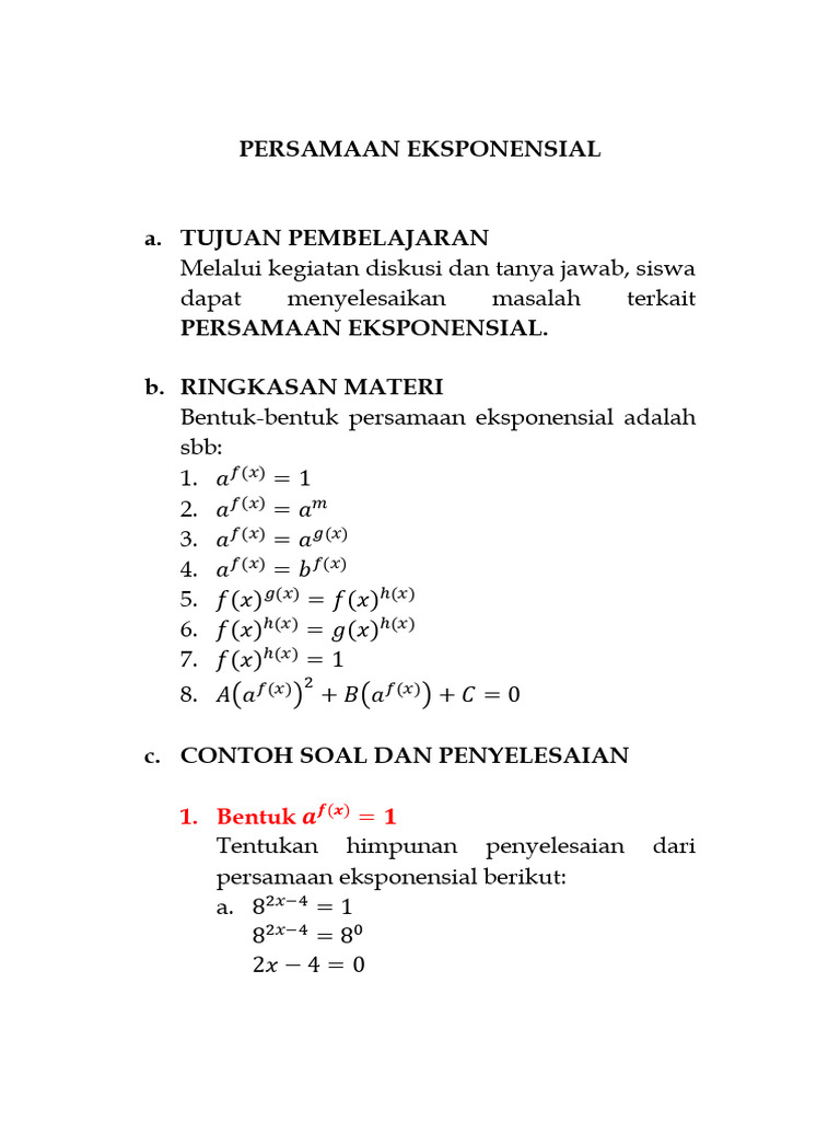 1.3 Persamaan Eksponen | PDF