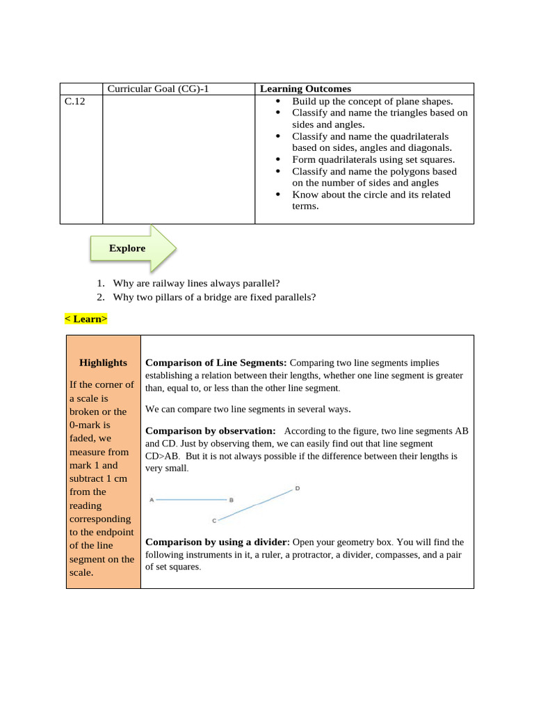 Grade 6- Chapter 12-Understanding Elementry Shapes_Reworked 28-6-2023 | PDF | Triangle | Line ...