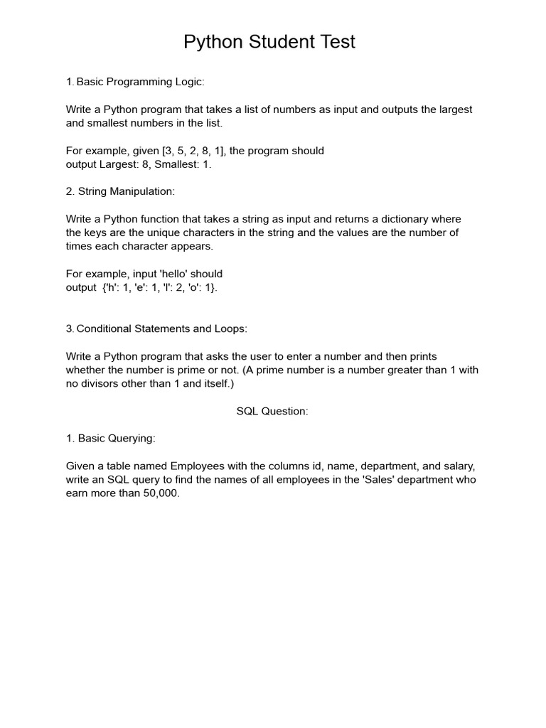 Student Test | PDF