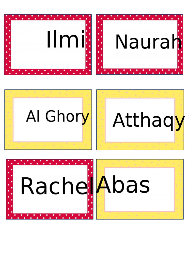 Nametag Anak TK 2024 | PDF