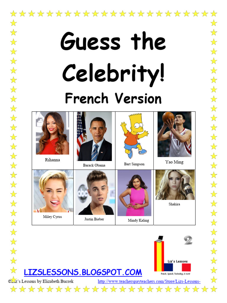 French Celebrity Guessing Game Guide | PDF