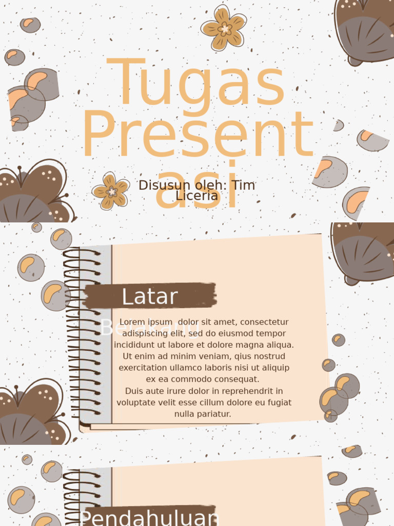 Putih Coklat Lucu Ilustrasi Tugas Presentasi | PDF