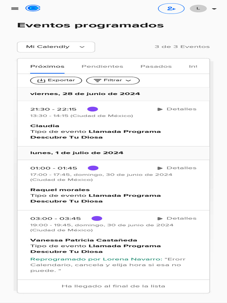 Mi Calendly - Eventos - Calendly | PDF