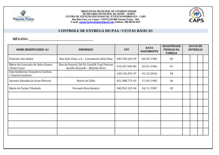 Controle Paa Cestas Básicas | PDF