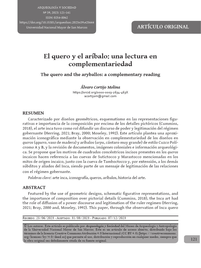 4 +A +Cortijo+-+Quero+y+aríbalo | PDF | Imperio Inca | Andes