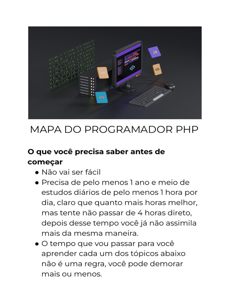 Mapa Do Programador PHP | PDF | Aprendizado | Informática
