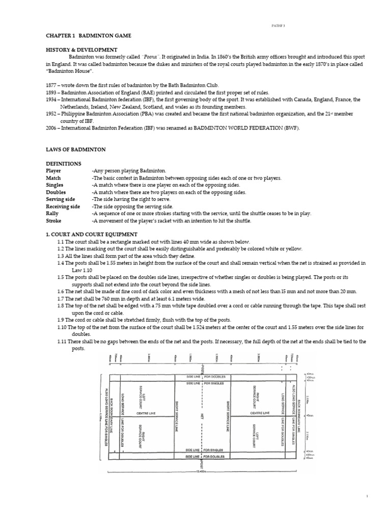 BADMINTON-additional-handout | PDF | Referee