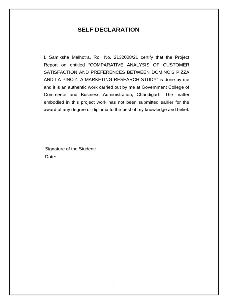 PROJECT PRELIMINARY PAGES | PDF