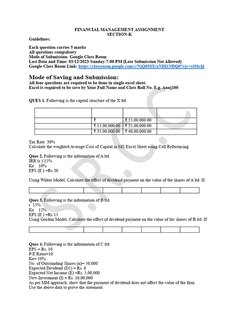 FM Assignment-Sec K | PDF