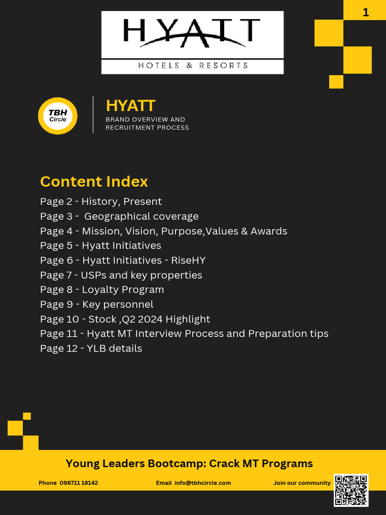 Hyatt Hotels Overview PDF | PDF | Hospitality Industry | Hotel