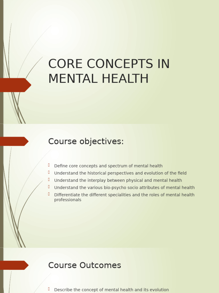 Core Concepts in Mental Health_fb436dce3a293820300c62131989100e | PDF ...