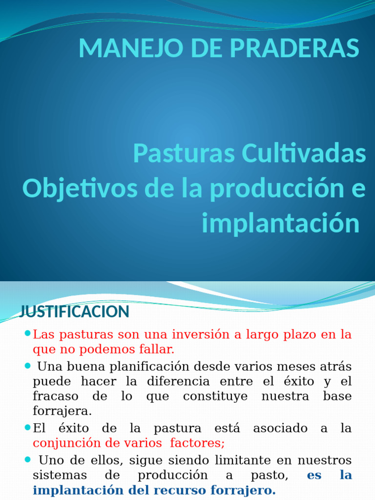 Manejo y Uso de Pasturas Cultivadas | PDF | Pasto | Agricultura