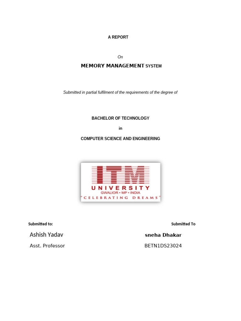 Memory Management Report | PDF | Computer Data Storage | Process (Computing)