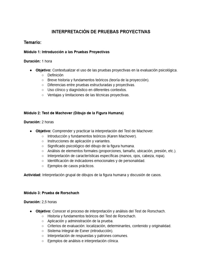 Interpretación de Pruebas Proyectivas | PDF | Ciencia cognitiva ...