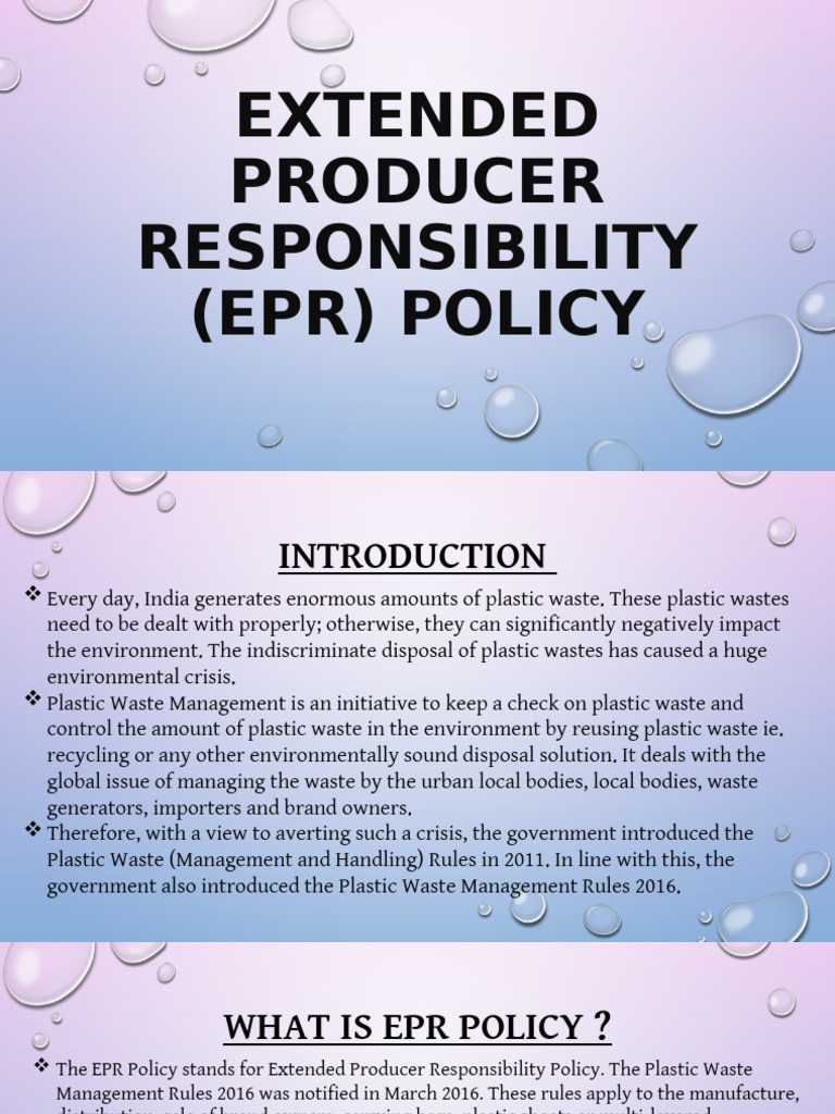 EPR POLICY | PDF | Recycling | Waste