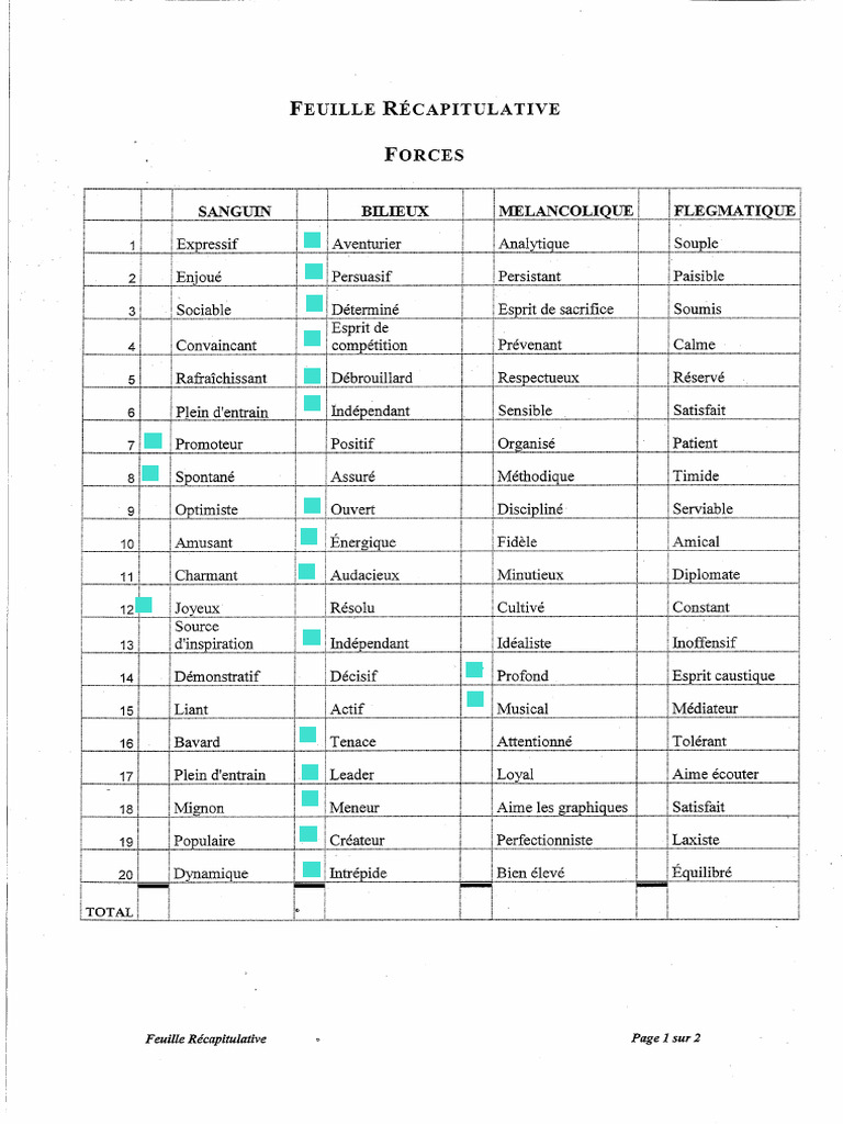 3 Feuille Récapitulative_CORRIGEE | PDF
