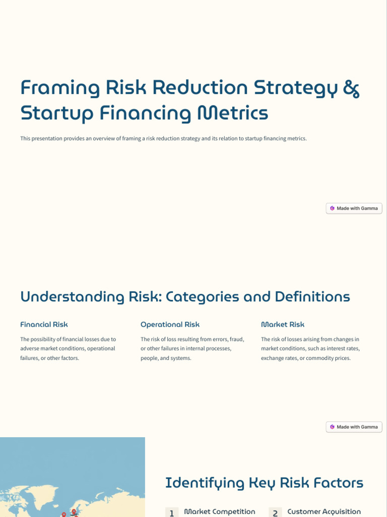 Framing Risk Reduction Strategy and Startup Financing Metrics | PDF ...