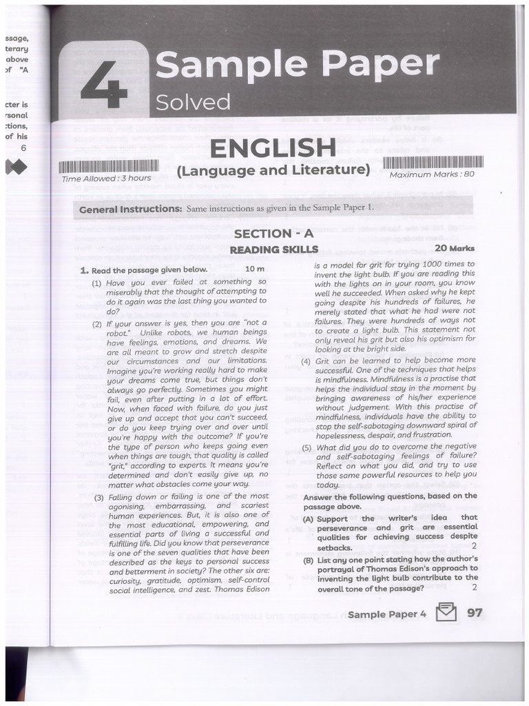 Sample Paper 4 Pdf