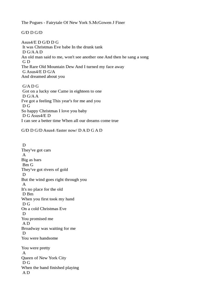 Fairytale of New York Chords | PDF